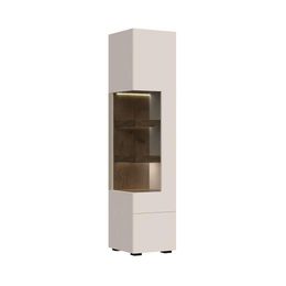 Highboard Places of Style "Sky45" Sideboards Gr. B/H/T: 45 cm x 201 cm x 47 cm, Höhe 201 mit Beleuchtung, beige (cashmere farbe) Vitrine, Lackiert mit wasserbasiertem UV-Lack