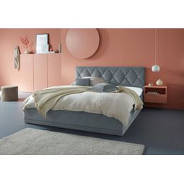 Polsterbett "Adamas", grau, L:210cm, Bezug: 100% Polyester, Polsterung: Polsterwatte, Material Gestell: gepolsterter Holzwerkstoff, Westfalia Schlafkomfort, Betten, auch mit Bettkasten, Knopfheftung mit Strasssteinen