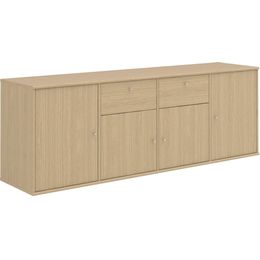 Sideboard HAMMEL FURNITURE "Mistral, Hochwertig Schrank, hängend/stehend montierbar" Sideboards Gr. B/H/T: 177 cm x 61 cm x 42 cm, 2 St., weiß (eiche pigmentiert) mit Türen und Schubladen, B: 177 cm, anpassungsbar Designmöbel