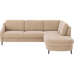 Sit & More Ecksofa SIT & MORE "Soul L-Form", braun (macciato), B:257cm H:90cm T:239cm, 100% Polyester, Sofas, Ecksofa, wahlweise mit Bettfunktion und Bettkasten oder Schubkasten