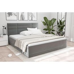 Polsterbett "Prag", grau, B:180cm L:210cm, Bezug 100% Polyester, Polsterung: Polsterwatte, Material Gestell: gepolsterter Holzwerkstoff, Westfalia Schlafkomfort, Betten, 3 Matraztenarten wählbar, mit und ohne Bettkasten