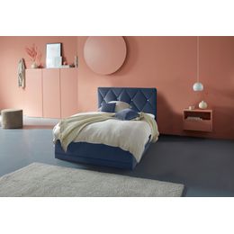 Polsterbett "Adamas", blau (königsblau), L:210cm, Bezug: 100% Polyester, Polsterung: Polsterwatte, Material Gestell: gepolsterter Holzwerkstoff, Westfalia Schlafkomfort, Betten, auch mit Bettkasten, Knopfheftung mit Strasssteinen