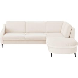 Sit & More Ecksofa SIT & MORE "Soul L-Form", beige, B:257cm H:90cm T:239cm, 100% Polyester, Sofas, Ecksofa, wahlweise mit Bettfunktion und Bettkasten oder Schubkasten