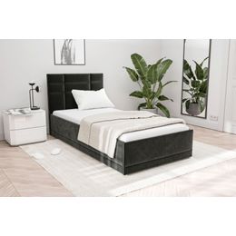 Polsterbett "Prag", grau (anthrazit), B:100cm L:210cm, Bezug 100% Polyester, Polsterung: Polsterwatte, Material Gestell: gepolsterter Holzwerkstoff, Westfalia Schlafkomfort, Betten, 3 Matraztenarten wählbar, mit und ohne Bettkasten
