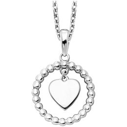 Kette mit Anhänger JULIE JULSEN "925/- Sterling Silber rhodiniert Moving Heart" Halsketten Gr. 41cm, Silber 925 (Sterlingsilber), L: 41cm, silberfarben (silber) Damen