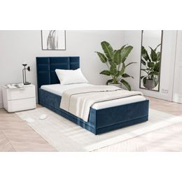 Polsterbett "Prag", blau (königsblau), B:100cm L:210cm, Bezug 100% Polyester, Polsterung: Polsterwatte, Material Gestell: gepolsterter Holzwerkstoff, Westfalia Schlafkomfort, Betten, 3 Matraztenarten wählbar, mit und ohne Bettkasten