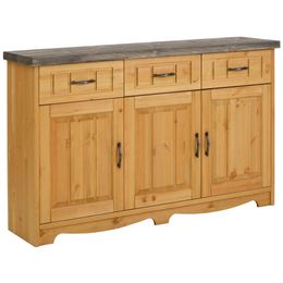 Sideboard Home Affaire "Trinidad Antique" Sideboards Gr. B/H/T: 148 cm x 91 cm x 37 cm, 3 St., beige (natur, grau) Kommode, 148 cm