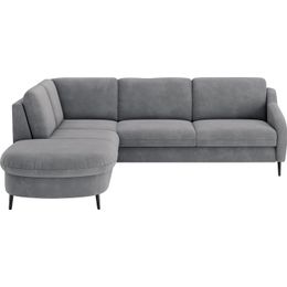 Sit & More Ecksofa SIT & MORE "Soul L-Form", grau (stone), B:257cm H:90cm T:239cm, 100% Polyester, Sofas, Ecksofa, wahlweise mit Bettfunktion und Bettkasten oder Schubkasten