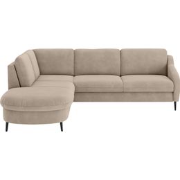 Sit & More Ecksofa SIT & MORE "Soul L-Form", beige, B:257cm H:90cm T:239cm, 100% Polyester, Sofas, Ecksofa, wahlweise mit Bettfunktion und Bettkasten oder Schubkasten