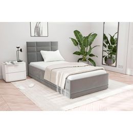 Polsterbett "Prag", grau, B:120cm L:210cm, Bezug 100% Polyester, Polsterung: Polsterwatte, Material Gestell: gepolsterter Holzwerkstoff, Westfalia Schlafkomfort, Betten, 3 Matraztenarten wählbar, mit und ohne Bettkasten