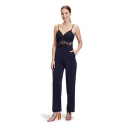 Overall Vera Mont "Vera Mont Jumpsuit mit Patches" Gr. 42, Normalgrößen, blau (night sky) Damen Overalls Transparent