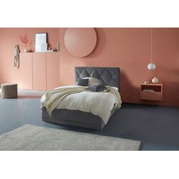 Polsterbett "Adamas", grau (anthrazit), L:210cm, Bezug: 100% Polyester, Polsterung: Polsterwatte, Material Gestell: gepolsterter Holzwerkstoff, Westfalia Schlafkomfort, Betten, auch mit Bettkasten, Knopfheftung mit Strasssteinen