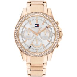 Multifunktionsuhr Tommy Hilfiger "SPORT, 1782624" Armbanduhren rosegold (roségoldfarben) Damen Quarzuhr, Armbanduhr, Damenuhr, Glaskristalle, Edelstahlarmband, Datum