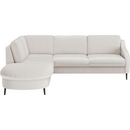 Sit & More Ecksofa SIT & MORE "Soul L-Form", wei&szlig;, B:257cm H:90cm T:239cm, 100% Polyester, Sofas, Ecksofa, wahlweise mit Bettfunktion und Bettkasten oder Schubkasten