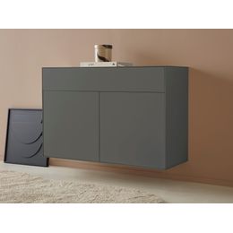 Sideboard LeGer Home by Lena Gercke "Essentials" Sideboards Gr. B/H/T: 112 cm x 74 cm x 42 cm, 1 St., grau (anthrazit) Breite: 112cm, MDF lackiert, Push-to-open-Funktion