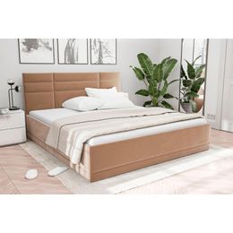Polsterbett "Prag", beige, B:180cm L:210cm, Bezug 100% Polyester, Polsterung: Polsterwatte, Material Gestell: gepolsterter Holzwerkstoff, Westfalia Schlafkomfort, Betten, 3 Matraztenarten wählbar, mit und ohne Bettkasten