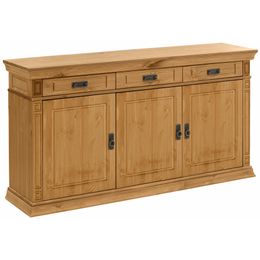 Sideboard Home Affaire "Vinales" Sideboards Gr. B/H/T: 158 cm x 83 cm x 39 cm, Fachmaße schmal (B/T/H): 46/32/25 -30cm.-Fachmaße breit (B/T/H): 92/32/25-30 cm., 3 St., beige (natur) Kommode, Breite 158 cm