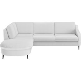 Sit & More Ecksofa SIT & MORE "Soul L-Form", silber, B:257cm H:90cm T:239cm, 100% Polyester, Sofas, Ecksofa, wahlweise mit Bettfunktion und Bettkasten oder Schubkasten