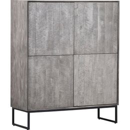 Highboard GUTMANN FACTORY Sideboards Gr. B/H/T: 115 cm x 138 cm x 42 cm, grau (gr, gr, sw) Vitrine, Breite 115 cm