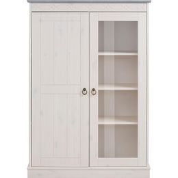 Highboard Home Affaire "Indra" Sideboards Gr. B/H/T: 85,4 cm x 120 cm x 32 cm, grau (weiß, grau) Vitrine, Breite 86 cm