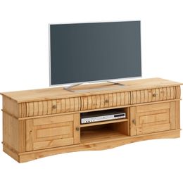 Lowboard Home Affaire "Teresa" Sideboards Gr. B/H/T: 154cm x 48,2cm x 36,9cm, 3 St., beige (gelaugt, geölt) Kommode aus massiver Kiefer, Breite 154 cm