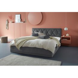 Polsterbett "Adamas", grau (anthrazit), L:210cm, Bezug: 100% Polyester, Polsterung: Polsterwatte, Material Gestell: gepolsterter Holzwerkstoff, Westfalia Schlafkomfort, Betten, auch mit Bettkasten, Knopfheftung mit Strasssteinen