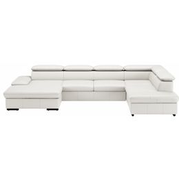 Sit & More Wohnlandschaft SIT & MORE "Alcudia U-Form", weiß (reinweiß), B:349cm H:73cm T:226cm, Sofas, wahlweise mit Bettfunktion