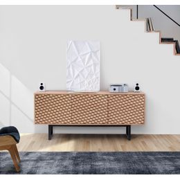 Sideboard WOODMAN "Millie" Sideboards Gr. B/H/T: 175cm x 75cm x 45cm, braun (eichefarben) Kommode mit Push-to open Funktion, Breite 175 cm