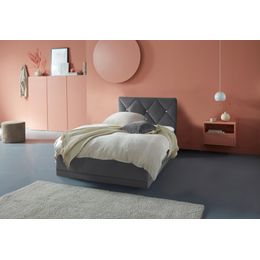 Polsterbett "Adamas", grau (anthrazit), L:210cm, Bezug: 100% Polyester, Polsterung: Polsterwatte, Material Gestell: gepolsterter Holzwerkstoff, Westfalia Schlafkomfort, Betten, auch mit Bettkasten, Knopfheftung mit Strasssteinen