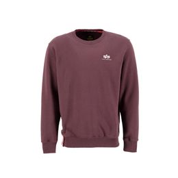 Sweater Alpha Industries "Alpha Industries Men - Sweatshirts Basic Small Logo" Gr. L, rot (deep maroon) Herren Sweatshirts