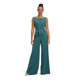 Overall Vera Mont "Vera Mont Jumpsuit mit weitem Bein" Gr. 40, Normalgrößen, grün (schwarz emerald) Damen Overalls Bunddetail