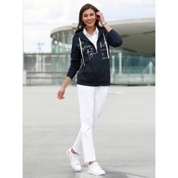 Shirtjacke Inspirationen "Sweatjacke" Gr. 36, blau (marine) Damen Shirts