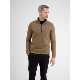 Sweatshirt Lerros "Lerros Unifarbener Sweattroyer für Herren" Gr. S, beige (bold camel) Herren Sweatshirts