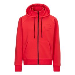 Kapuzensweatjacke BOSS Green "Snuggel" Gr. L, rot (open rot645), Herren, Fleece, Obermaterial: 58% Polyester, 39% Baumwolle, 3% Elasthan, unifarben, Sweatjacken, mit Kordel