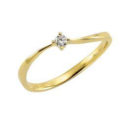 Fingerring OROLINO "Gold 585 mit Brillant 0,07ct." Fingerringe Gr. 056 (17,8), 0,07 ct SI = kleine Einschlüsse, Gold, gelb (gelb, weiß) Damen