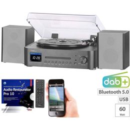 Auvisio Musikanlage MHX-630 Plattenspieler/Digitalisierer, CD, DAB+/FM/ Internetradio und AUX