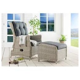 Gartenlounge-Set Destiny "CASA RELAX CASA" Sitzmöbel-Sets weiß (vintage weiß/hellgrau) Aluminium, Polyrattan