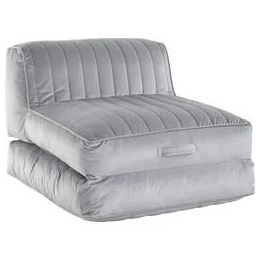 Relaxsessel LEONIQUE "Polly" Sessel Gr. Samtvelours, Bettfunktion, B/H: 83cm x 80cm, grau Loungesessel mit Schlaffunktion, perfekt als Gästebett, Daybed