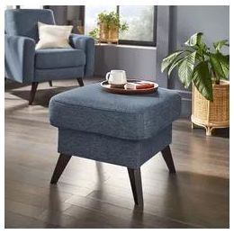 Hocker exxpo - SOFA FASHION "Samso" Gr. B/H/T: 57cm x 47cm x 57cm, Webvelours, Hocker, blau (denim) Sitzhocker Hocker