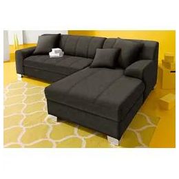 Ecksofa Inosign "Turah incl. Zierkissen, moderne Steppung, auch in Leder", grau (anthrazit), B:239cm H:75cm T:82cm, Sofas, wahlweise mit Bettfunktion, Schlafsofa, B/T/H: 239/152/75 cm, L-Form, Topseller