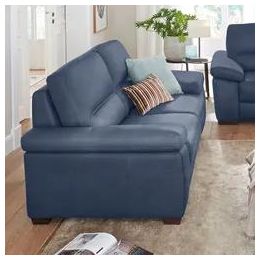 3-Sitzer Calia italia "Gaia, Sofa im edlen Design und mit erstklassigem Sitzkomfort" Sofas Gr. B/H/T: 210cm x 92cm x 97cm, Luxus-Microfaser GINEVRA, blau aus pflegeleichtem Luxus-Microfaser Ginevra Hydro Care