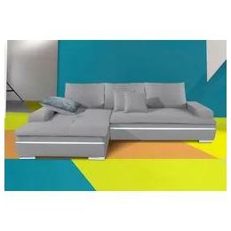 Ecksofa Inosign "Haiti L-Form" Sofas Gr. B/H/T: 276cm x 87cm x 180cm, Struktur fein, Recamiere links, mit RGB-LED-Beleuchtung-ohne Bettkasten-ohne Bettfunktion, grau wahlweise mit Kaltschaum (140kg BelastungSitz), Bettfunktion