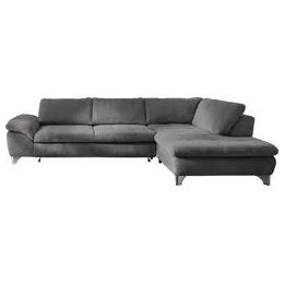 Ecksofa DIE PLANBAR "MP-IN14007 L-Form" Sofas Gr. B/H/T: 306cm x 84cm x 197cm, Cord, Recamiere rechts, Bettfunktion, grau (anthrazit) wahlweise mit Bettfunktion und verstellbaren Kopfstützen, in Cord