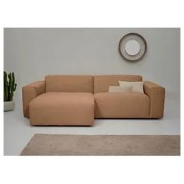 Ecksofa Inosign "Clayton" Sofas Gr. B/H/T: 247cm x 70cm x 141cm, Cord, Recamiere links, braun (light brown) in einem trendigen Cord-Bezug, verschiedene Kombinationen verfügbar