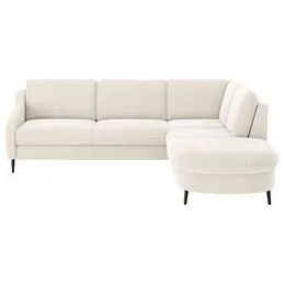 Sit & More Ecksofa SIT & MORE "Soul L-Form" Sofas Gr. B/H/T: 257cm x 90cm x 239cm, Luxus-Microfaser ALTARA NUBUCK, Ottomane rechts, mit Bett-ohne Bettkasten, beige (elfenbein) wahlweise mit Bettfunktion und Bettkasten oder Schubkasten