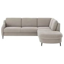 Sit & More Ecksofa SIT & MORE "Soul L-Form" Sofas Gr. B/H/T: 257cm x 90cm x 239cm, Luxus-Microfaser ALTARA NUBUCK, Ottomane rechts, mit Bett-mit Bettkasten, grau (anthrazit) wahlweise mit Bettfunktion und Bettkasten oder Schubkasten