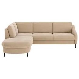 Sit & More Ecksofa SIT & MORE "Soul L-Form" Sofas Gr. B/H/T: 257cm x 90cm x 239cm, Luxus-Microfaser ALTARA NUBUCK, Ottomane links, ohne Bett-ohne Bettkasten, braun (macciato) wahlweise mit Bettfunktion und Bettkasten oder Schubkasten