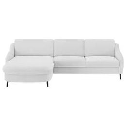 Sit & More Ecksofa SIT & MORE "Soul L-Form" Sofas Gr. B/H/T: 280cm x 90cm x 182cm, Flachgewebe, Recamiere links, mit Bett-mit Bettkasten, weiß (silber) wahlweise mit Bettfunktion und Bettkasten oder Schubkasten