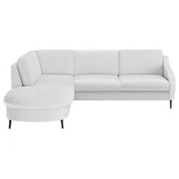 Sit & More Ecksofa SIT & MORE "Soul L-Form" Sofas Gr. B/H/T: 257cm x 90cm x 239cm, Flachgewebe, Ottomane links, ohne Bett-ohne Bettkasten, weiß (silber) wahlweise mit Bettfunktion und Bettkasten oder Schubkasten