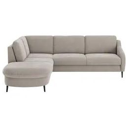 Sit & More Ecksofa SIT & MORE "Soul L-Form" Sofas Gr. B/H/T: 257cm x 90cm x 239cm, Luxus-Microfaser ALTARA NUBUCK, Ottomane links, ohne Bett-ohne Bettkasten, grau (anthrazit) wahlweise mit Bettfunktion und Bettkasten oder Schubkasten